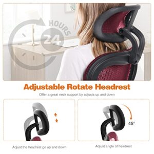 Ergonomic Office Chair,Large High Back Office Chairs Ergo3D Rolling Desk Chair with 4D Adjustable Armrest,3D Lumbar Support,Adjustable Headrest,Breathable Mesh Computer Gaming Executive Swivel Chairs