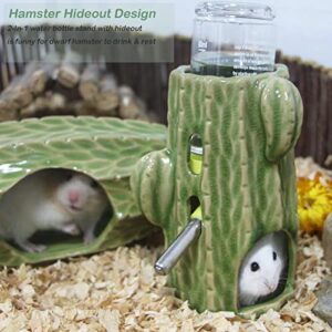 Deapeey Hamster Water Bottle for Glass Tank, 3-in-1 Ceramic Adjustable Hamster Water Bottle 80ML Hamster Water Bottle Stand, No Drip Rat Water Bottle for Syrian Dwarf Hamster Mice Gerbil Guinea Pig