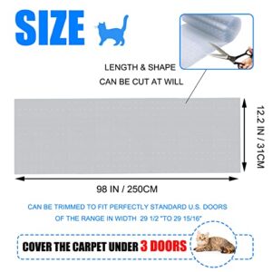 8.2Ft Cat Carpet Protector,Cat Carpet Protector for Doorway,DIY Non Slip Carpet Protector for Pets,Easy to Cut, Carpet Protector Stop Cats from Scratching Carpet at Doorway