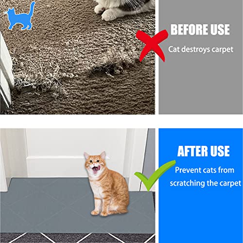 8.2Ft Cat Carpet Protector,Cat Carpet Protector for Doorway,DIY Non Slip Carpet Protector for Pets,Easy to Cut, Carpet Protector Stop Cats from Scratching Carpet at Doorway