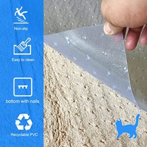 8.2Ft Cat Carpet Protector,Cat Carpet Protector for Doorway,DIY Non Slip Carpet Protector for Pets,Easy to Cut, Carpet Protector Stop Cats from Scratching Carpet at Doorway