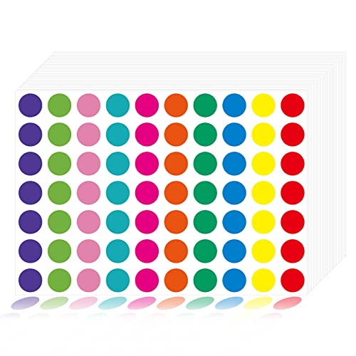 Starboling 2800PCS 0.5Inch 10 Colors Color Coding Labels Circle Dot Stickers,Can Writing for Office,Student Classroom and Other Scenarios.