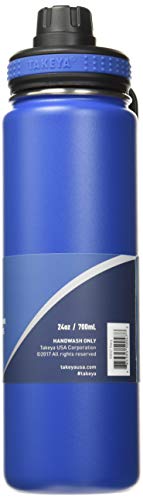 Takeya Actives Insulated Stainless Steel Water Bottle with Spout Lid, 24 Ounce, Bluestone & Originals Vacuum Insulated Stainless Steel Water Bottle, 24 Ounce, Navy