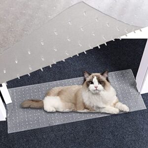 5.2ft cat carpet protector,cat carpet protector for doorway,diy non slip carpet protector for pets,easy to cut, carpet protector stop cats from scratching carpet at doorway