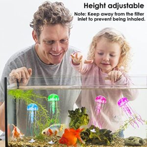 TIESOME Fish Tank Decorations, 4 Pieces Luminous Aquarium Decorations Fake Glowing Jellyfish Artificial Jellyfish Aquarium Fluorescent Silicone Aquarium Decor