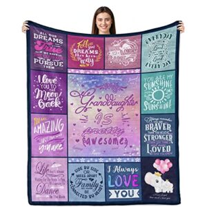 sulpoie granddaughter gifts from grandma, granddaughter blanket, gifts for granddaughter from grandparents, granddaughter birthday graduation for granddaughter throw blanket 60"x50"