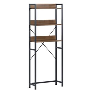 sogesfurniture Over Toilet Bathroom Organizer, 3-Tier Metal Freestanding Bathroom Organizer with Shelves, Multifunctional Toilet Rack, Freestanding Bathroom Space Saver, Walnut