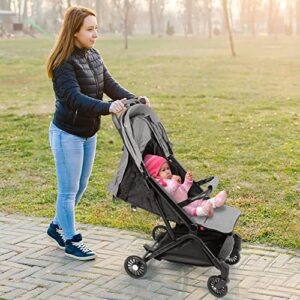 COLOR TREE Lightweight Stroller Foldable Compact Travel Stroller for Airplane with One-Hand Fold Pushchair Adjustable Backrest & Canopy for Babies and Toddlers