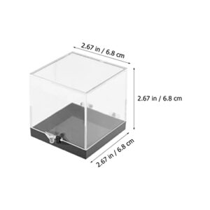 VOSAREA Specimen Display Case Crystal Storage 8pcs Clear Acrylic Box Square Rock Mineral Collection Display Case Specimen Sample Storage Acrylic Show Box Crystal Display Case Trinket Boxes