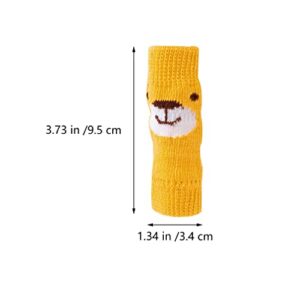 VILLCASE Pet Leg Warmers Knitted - 4PCS Thick Elastic Cute Dog Hock Protector Covers Warm Puppy Leg Sleeves for Small Medium Dogs Cats (Yellow)