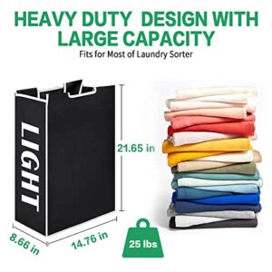 Laundry Sorter Replacement Bags 4 Section Laundry Hamper Cart Removable Replacement Bags Laundry Storage Organizer Bag Laundry Hamper Liner, 4 Pockets- No Hooks 14.76 x 8.66 x 21.65” (Black, 4 Pcs)