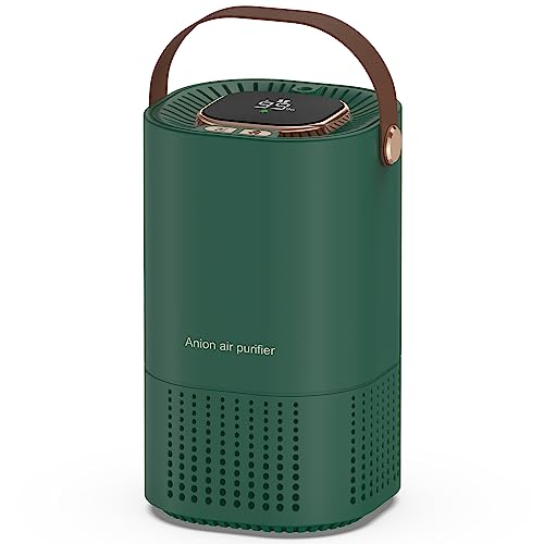 Mini Quiet Air Purifier - Portable and Cute Desk Air Purifier for Dorm, Office, Travel, Car, Classroom, Bedroom, Green