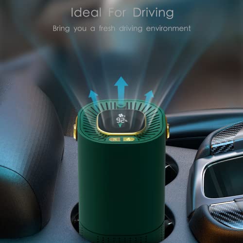 Mini Quiet Air Purifier - Portable and Cute Desk Air Purifier for Dorm, Office, Travel, Car, Classroom, Bedroom, Green