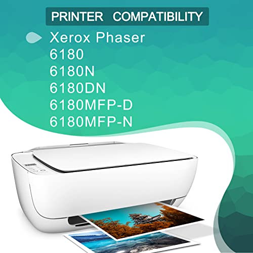 GREENBOX Remanufactured 6180 Black Toner Cartridges Replacement for Xerox 113R00726 for Xerox Phaser 6180 6180N 6180DN 6180MFP-D 6180MFP-N Printer (1 Pack)