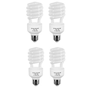 simple deluxe reptile fluorescent lamp uvb 5.0 26w compact terrarium clip light 5.5’’ aluminum dome bulb for rainforet/desert type reptiles 4 pack