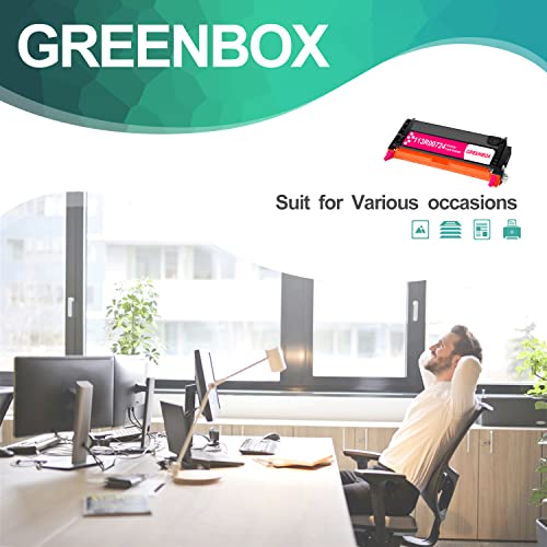 GREENBOX Remanufactured 6180 Magenta Toner Cartridges Replacement for Xerox 113R00724 for Xerox Phaser 6180 6180N 6180DN 6180MFP-D 6180MFP-N Printer (1 Pack)