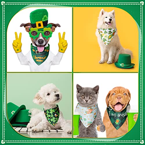 30 Pieces St. Patrick's Day Dog Bandanas St. Patrick's Day Dog Cat Bibs Holiday Pet Costume Dog St. Patrick's Day Outfit Triangle Scarf Kerchief for Small to Medium Pet