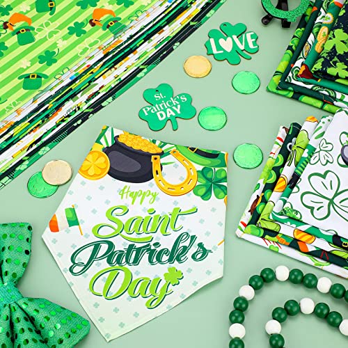 30 Pieces St. Patrick's Day Dog Bandanas St. Patrick's Day Dog Cat Bibs Holiday Pet Costume Dog St. Patrick's Day Outfit Triangle Scarf Kerchief for Small to Medium Pet