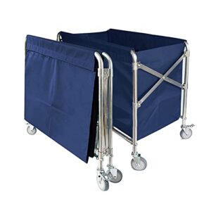 cxwawsz collapsible laundry cart on wheels large folding laundry cart commercial laundry baskets, 12 bushel (400l) heavy duty laundry cart, removable liner bag 300 lb weight capacity