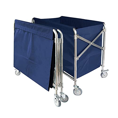 CXWAWSZ Collapsible Laundry Cart on Wheels Large Folding Laundry Cart Commercial Laundry Baskets, 12 Bushel (400L) Heavy Duty Laundry Cart, Removable Liner Bag 300 LB Weight Capacity