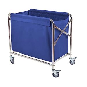 CXWAWSZ Collapsible Laundry Cart on Wheels Large Folding Laundry Cart Commercial Laundry Baskets, 12 Bushel (400L) Heavy Duty Laundry Cart, Removable Liner Bag 300 LB Weight Capacity