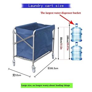 CXWAWSZ Collapsible Laundry Cart on Wheels Large Folding Laundry Cart Commercial Laundry Baskets, 12 Bushel (400L) Heavy Duty Laundry Cart, Removable Liner Bag 300 LB Weight Capacity