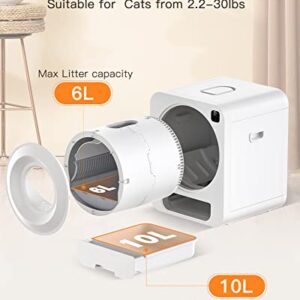 Self Cleaning Cat Litter Box, Automatic Litter Box Wi-Fi Enabled Smart Robort with 24H App Remote Control, Low Noise, Odor Removal, 78L Large Space for Multiple Cats