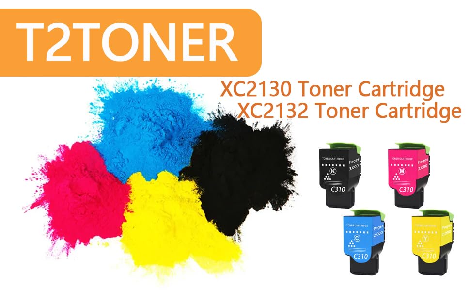 XC2132 Toner Cartridge Remanufactured XC2130 24B6008 24B6009 24B6010 24B6011 Toner Cartridge Replacement for Lexmark XC2130 XC2132 Printer(4-Pack)