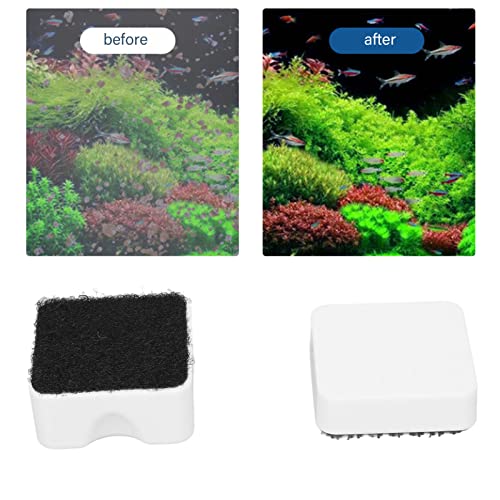 Aquarium Algae Scraper, Aquarium Magnetic Brush Scratch Mini Fish Glass Cleaner for Algae Removal Floating Clean Brush Glass Cleaner Scrubber (S)