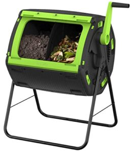 maze 48 gallon geared two compartment compost tumbler