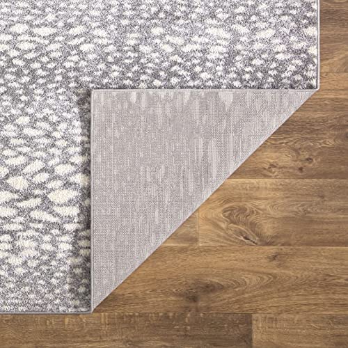 Abani Area Rug - 5x8 - Antelope Collection - Indoor Use - Grey & Cream Animal Print - Medium Pile-Turkish Made-Stain & Shed Resistant Livingroom Bedroom Kitchen Office-Safe for Kids & Pets-Soft Feel