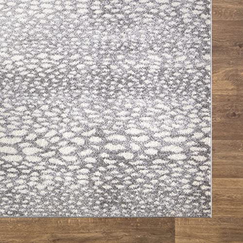 Abani Area Rug - 5x8 - Antelope Collection - Indoor Use - Grey & Cream Animal Print - Medium Pile-Turkish Made-Stain & Shed Resistant Livingroom Bedroom Kitchen Office-Safe for Kids & Pets-Soft Feel