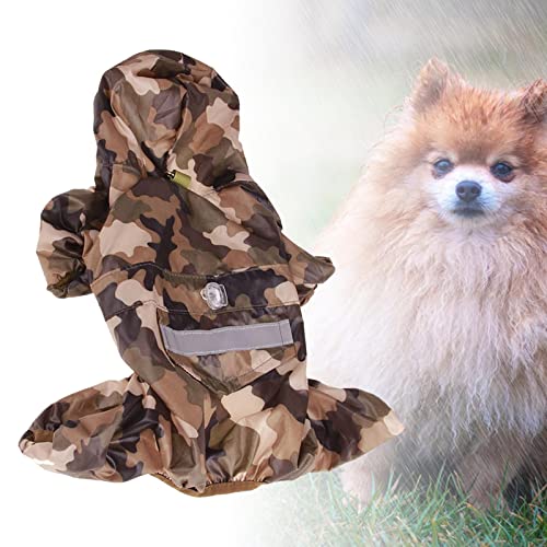 Gazechimp Dog Raincoat with Reflective Strap Rainproof Pet Rain Coat Jacket Clothes Outdoor, S