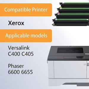 Versalink C400 C405 Drum Unit Remanufactured 108R01121 Imaging Unit Replacement for Xerox Versalink C400 C405 Phaser 6600 6655 Printer(4-Pack)