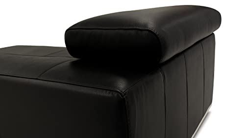 Zuri Furniture Encore 122" Right-ChaiseModern Sectional - Full Grain Leather in Black