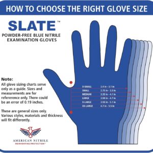 American Nitrile – Slate Powder Free Nitrile Gloves – Latex Free Disposable Gloves – Made in the USA