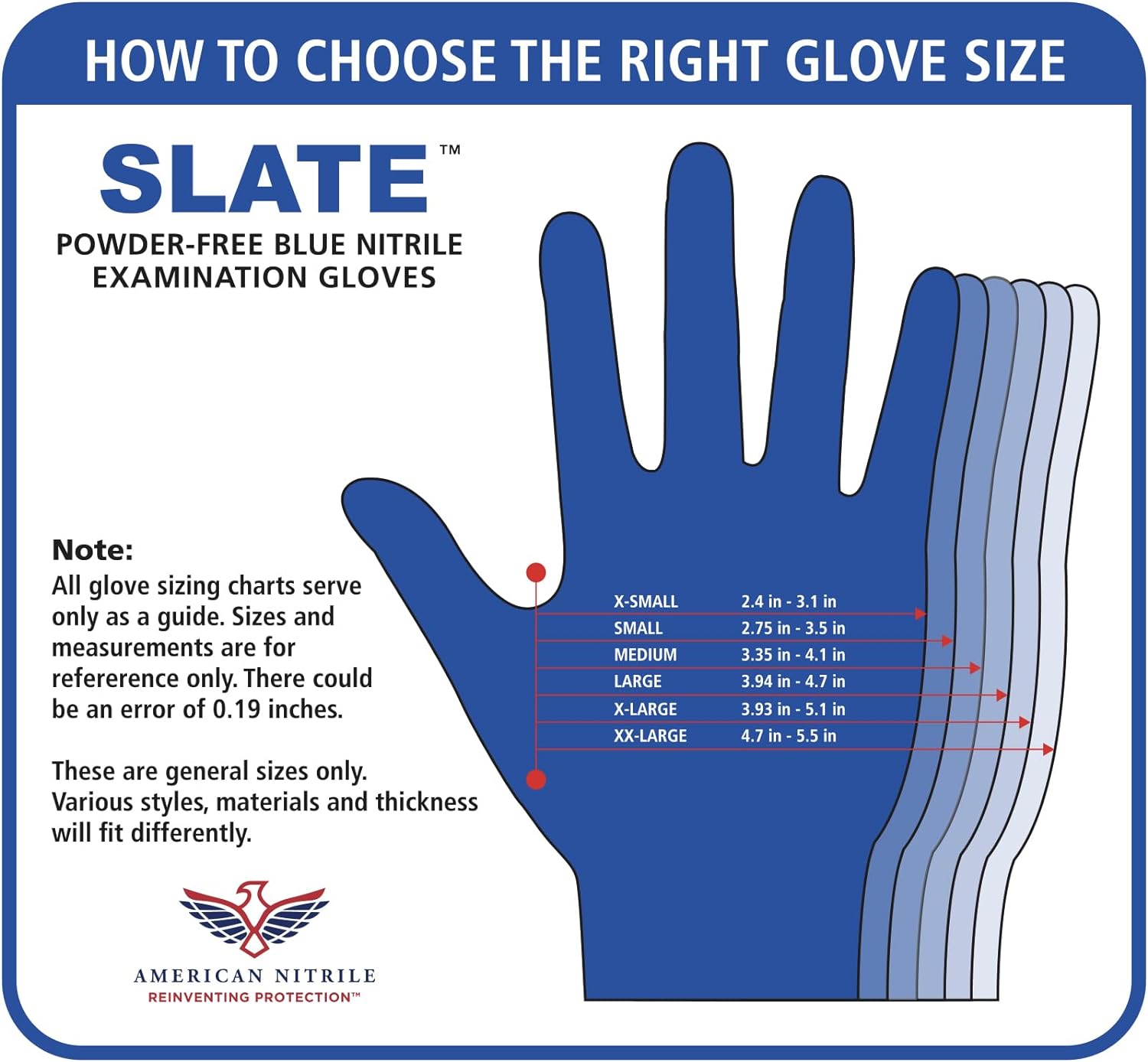 American Nitrile – Slate Powder Free Nitrile Gloves – Latex Free Disposable Gloves – Made in the USA