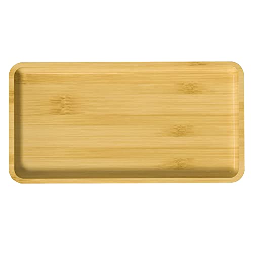 Bamboo Vantity Tray, Bamboo Counter Tray 12 x 6 x 0.75 inch, Vantity Tray for Dresser Tops, Toilet Tank Top Tray for Organizing and Decor Display