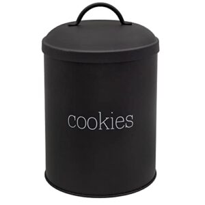 auldhome black enamelware cookie jar, large modern farmhouse treats canister