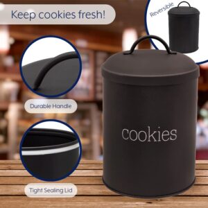 AuldHome Black Enamelware Cookie Jar, Large Modern Farmhouse Treats Canister