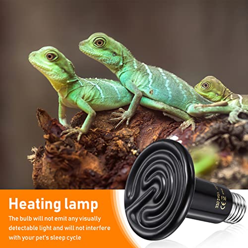 Ipetboom Reptile Heat Emitters, 3 Pcs Reptile Ceramic Heat Lamp 150w Heat Lamp Bulbs for Reptiles Heat Emitters for Reptile E26