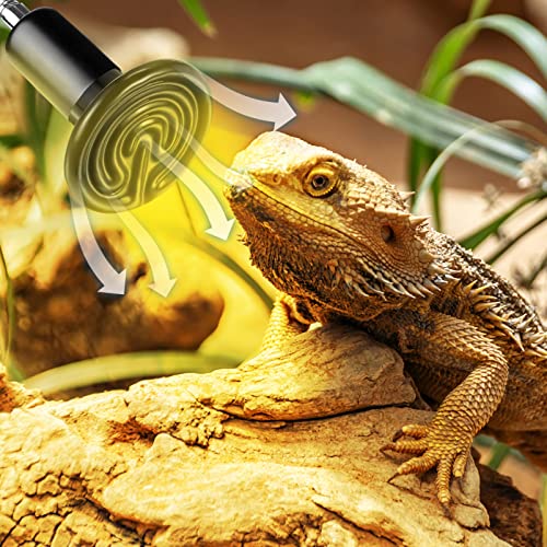 Ipetboom Reptile Heat Emitters, 3 Pcs Reptile Ceramic Heat Lamp 150w Heat Lamp Bulbs for Reptiles Heat Emitters for Reptile E26