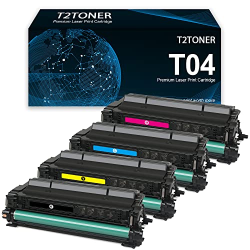 T04 Remanufactured Toner Cartridge Black Cyan Magenta Yellow Replacement for Canon C475iF III C475iFZ III DX C477iF C477iFZ C478iF C478iFZ C568iF C568iFZ Printer.