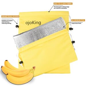 oJoKing Banana Storage Bag Extended Shelf Life，Keep Tt Longer Up To 2 Weeks Stop Food Waste，Washable Storage Bag Potato Sack Reusable Food Saver Bags Seed Sack Bags