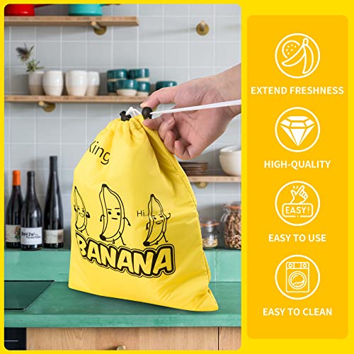 oJoKing Banana Storage Bag Extended Shelf Life，Keep Tt Longer Up To 2 Weeks Stop Food Waste，Washable Storage Bag Potato Sack Reusable Food Saver Bags Seed Sack Bags