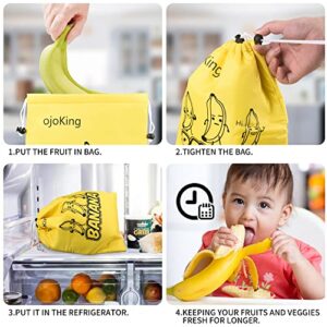 oJoKing Banana Storage Bag Extended Shelf Life，Keep Tt Longer Up To 2 Weeks Stop Food Waste，Washable Storage Bag Potato Sack Reusable Food Saver Bags Seed Sack Bags