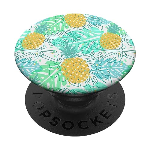 Tropical Hawaiian Pineapples Foliage Pattern PopSockets Swappable PopGrip