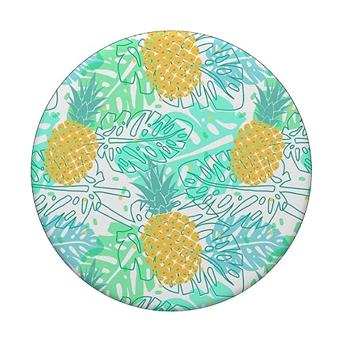 Tropical Hawaiian Pineapples Foliage Pattern PopSockets Swappable PopGrip