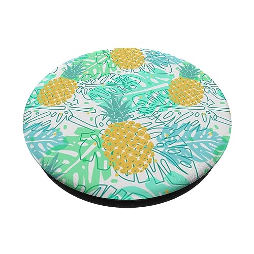 Tropical Hawaiian Pineapples Foliage Pattern PopSockets Swappable PopGrip