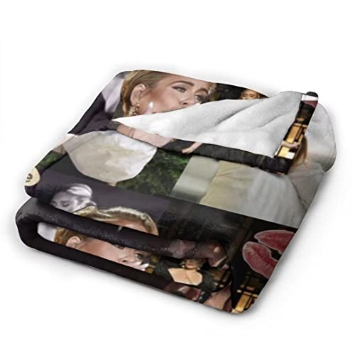 Adele Adkins Throw Blanket Soft Blanket Lightweight Cozy Flannel Blanket Collage for Living Room Couch Sofa Personalized Adele Adkins Merch Fans Gift 60x50 in